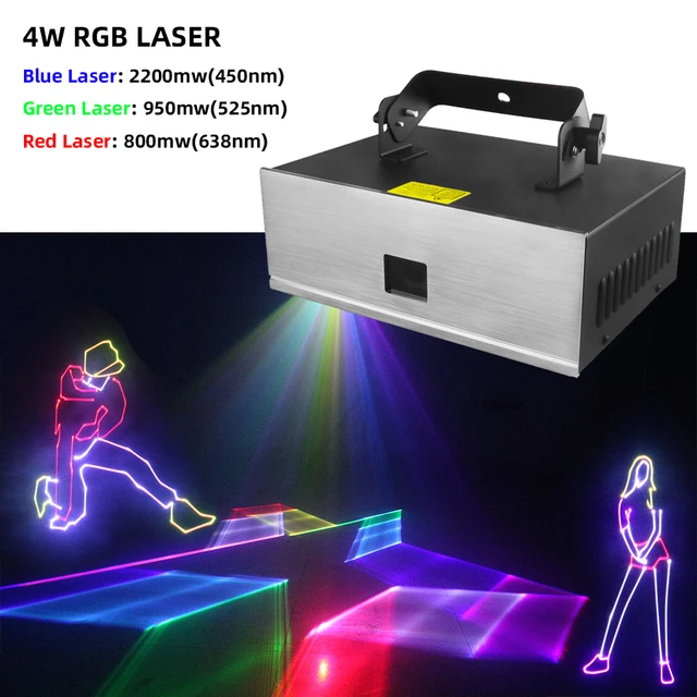 ALIEN 2W 4W 5IN1 RGB Animation 3D Beam Stage Laser Lights Projector DJ ...