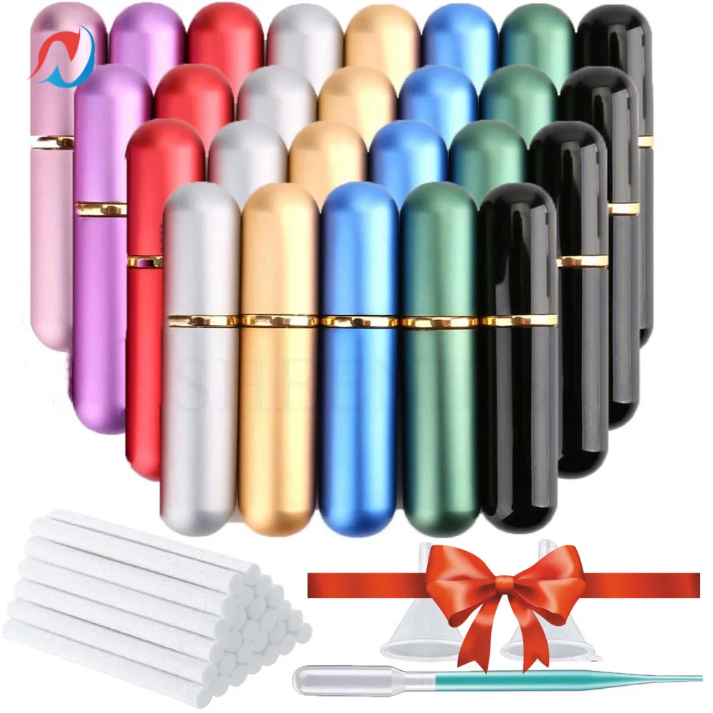 Sheenirs 10 50sets Empty Colorful Metal Nasal Inhalers for Essential ...