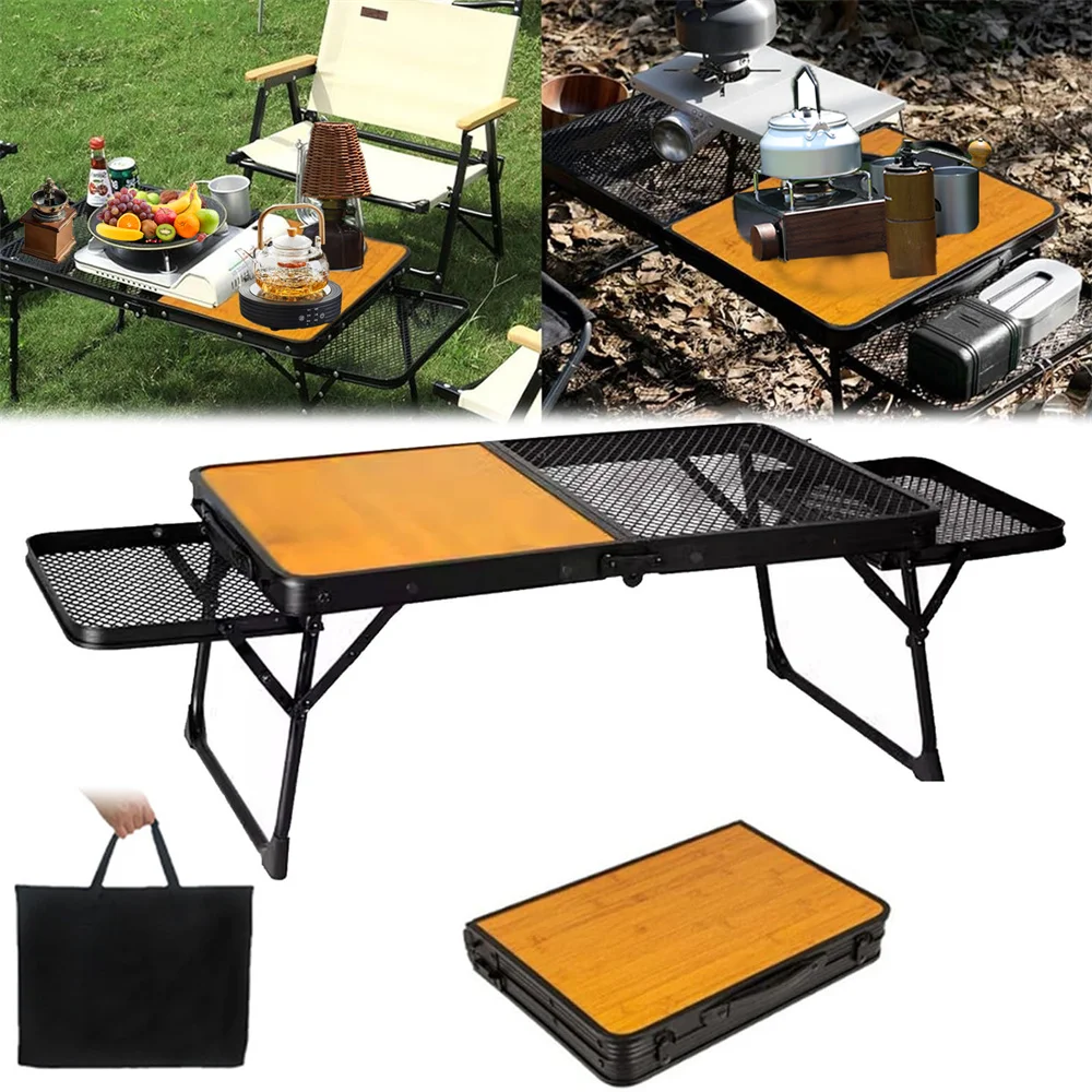 Camping-Table-Iron-Mesh-Folding-Table-Portable-Outdoor-Camping-With ...