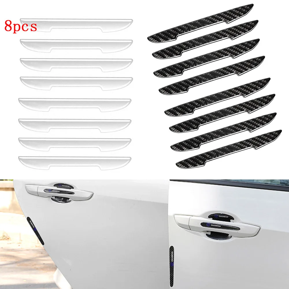 8pcs-Car-Door-Protective-Sticker-Interior-Mouldings-Strip-Carbon-Fiber ...