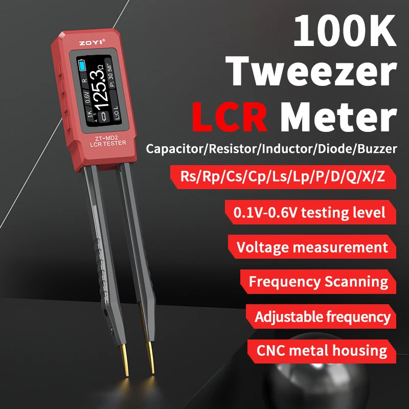 ZOYI ZT-MD2 SMD Component Tweezers Automatic RLC/ESR Tester Multimeter ...