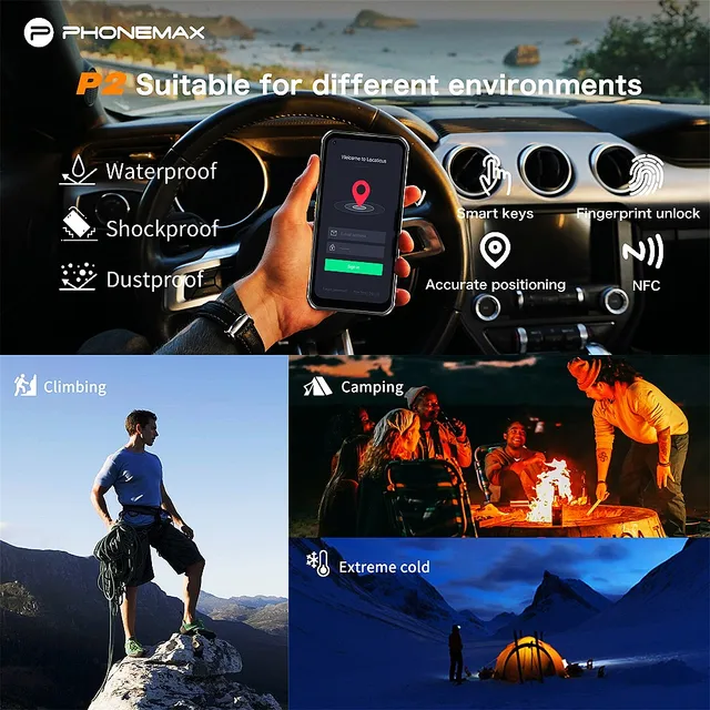 PHONEMAX P2 Global Version LTE 4G Smartphone 8GB 128GB Android 10 IP68 ...