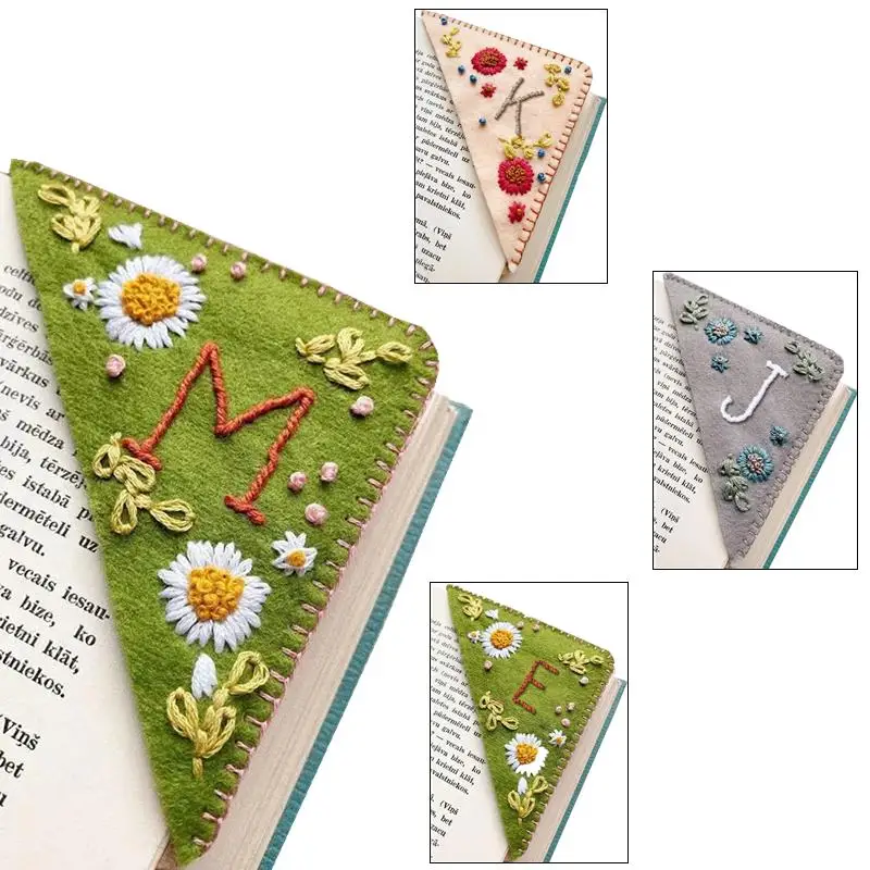 Corner-Bookmark-Hand-Flowers-Embroidered-Letter-Corner-Bookmark-Hand ...