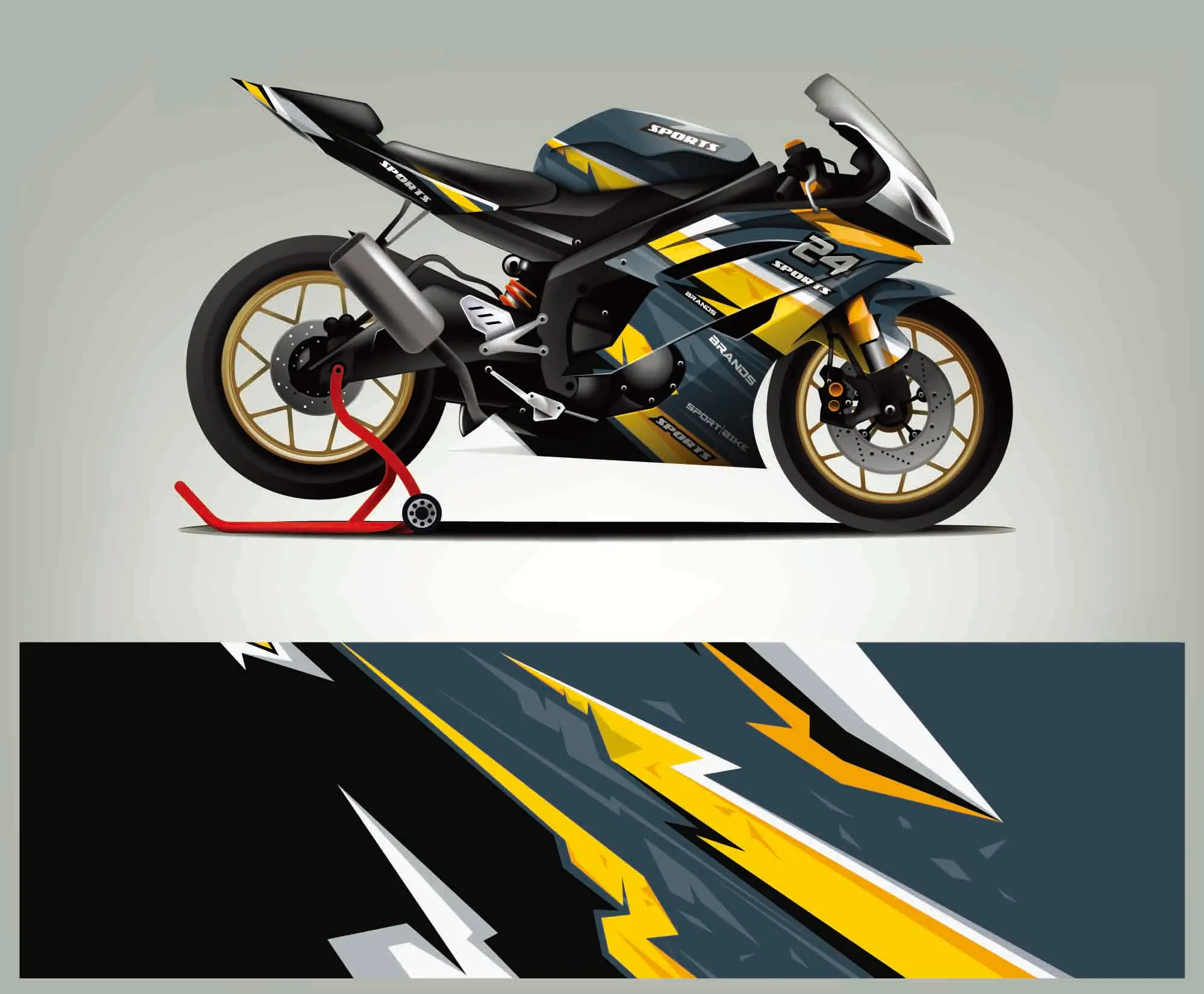 Geometric-Lines-Full-Body-Racing-Graphic-Decals-Vinyl-Wrap-Motorcycle ...