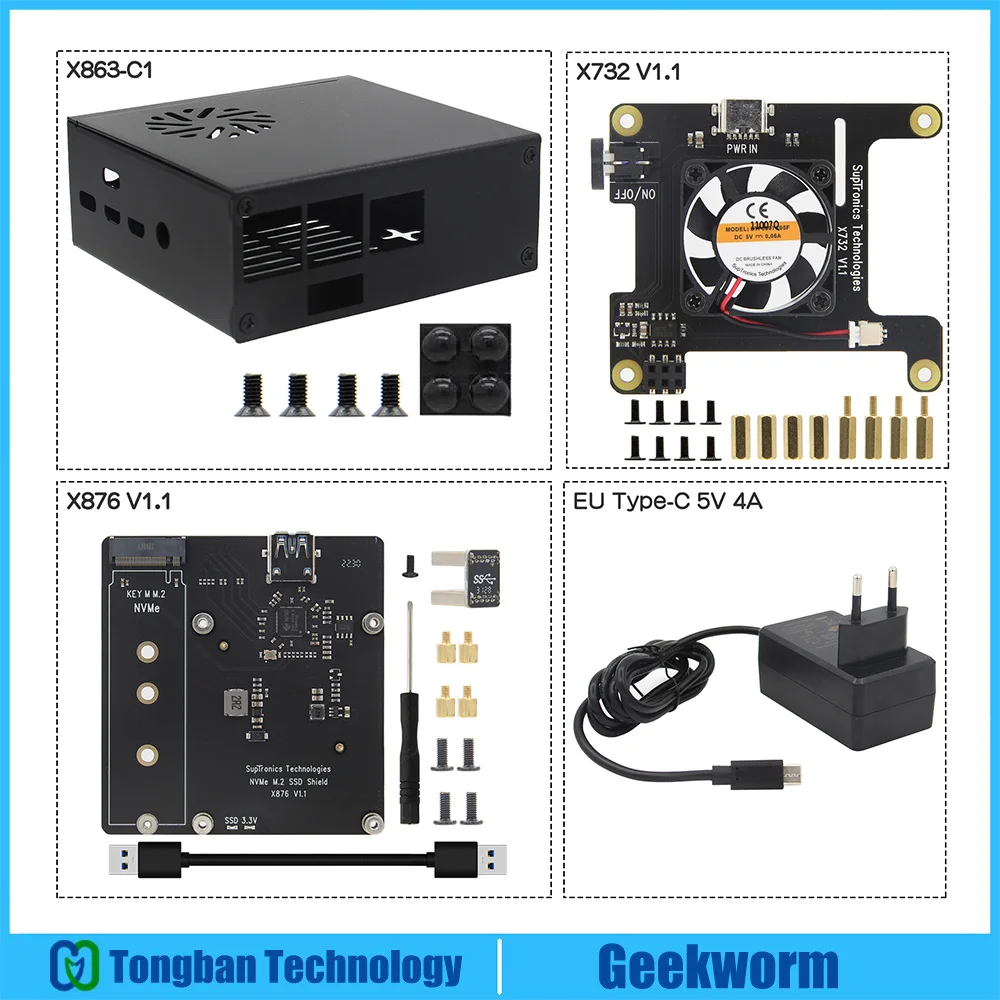 Geekworm-Raspberry-Pi-X876-NVMe-M-2-SATA-SSD-placa-de-expansi-n-con ...