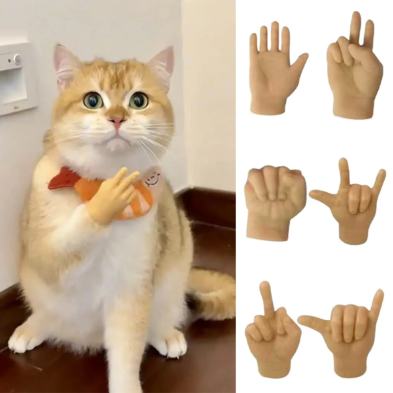Cat-Novelty-Toys-Teasing-Cat-TPR-Soft-Finger-Gloves-Funny-Mini-Hands ...