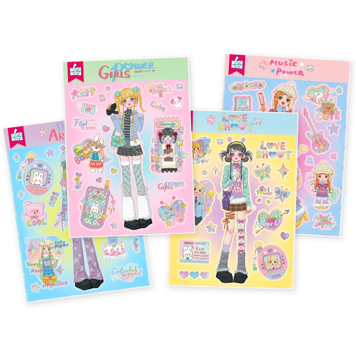 Sweet Cool Band Girl Handbook Gu Card Character Sticker Mobile Phone ...