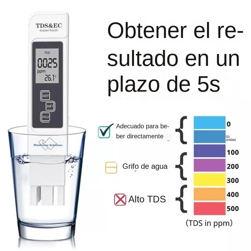 Probador Digital de calidad del agua, medidor multifuncional de pureza del agua, temperatura y ...