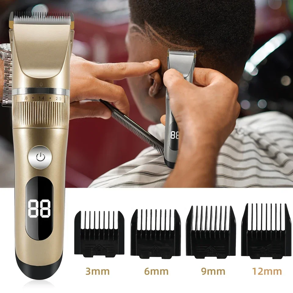 Professional Hair Clipper Electric Men's Trimmer Rechargeable Hair ...