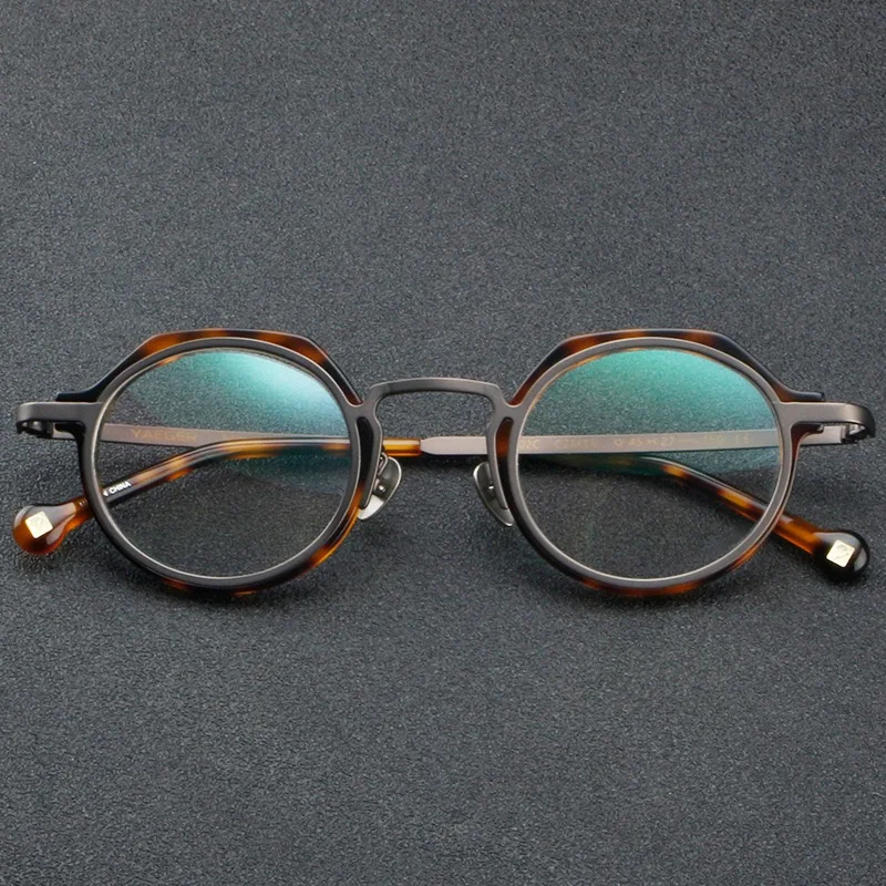 High-quality-acetic-acid-frame-Retro-pure-titanium-round-glasses-frame ...