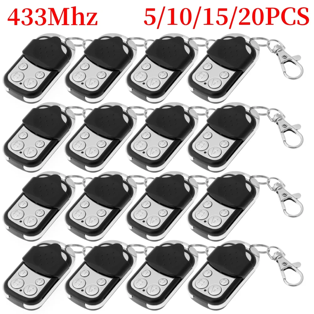 5-20PCS 433MHz Remote Control 4 Button Transmitter Duplicator Garage ...