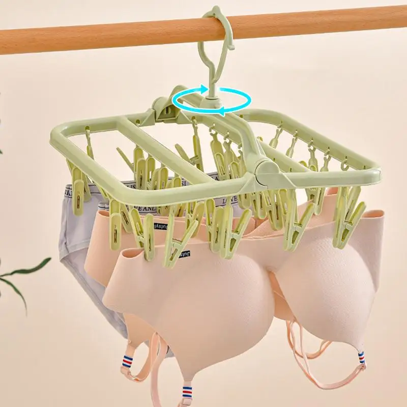 Bras-Hanger-With-32-Clips-Clothes-Drying-Rack-Travel-Shirts-Socks ...