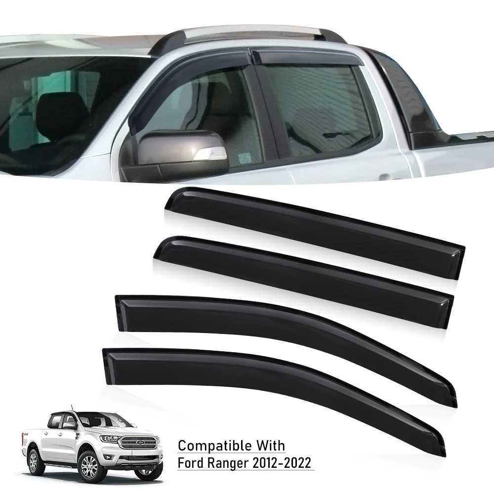 Shield-Dflectors-Window-Visor-Weather-Shields-For-Ford-Ranger-2012-2022 ...
