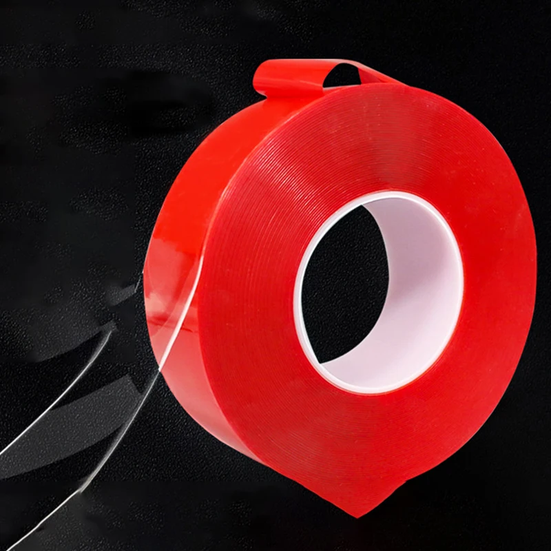 Red-Transparent-Silicone-Double-Sided-Roll-Sticker-Tape-For-Car-High ...