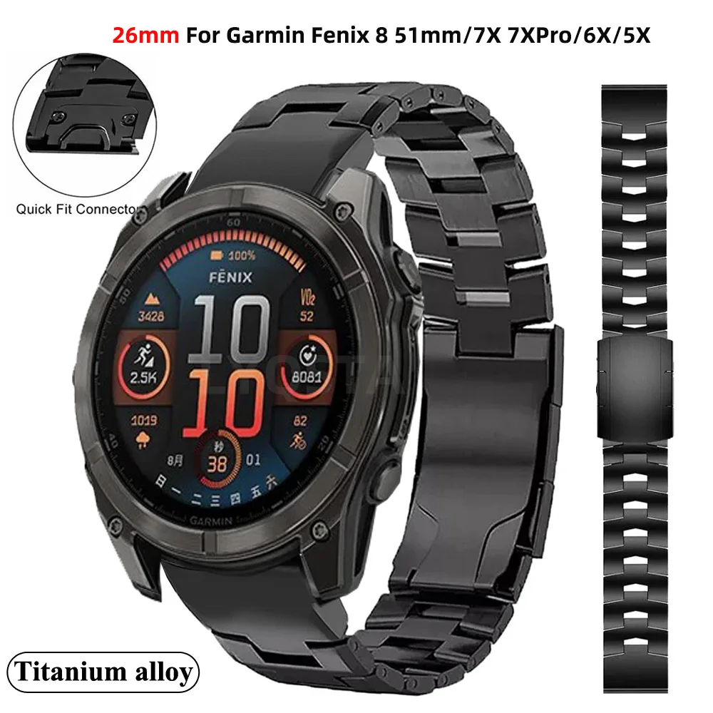 New-26MM-Titanium-Alloy-Strap-For-Garmin-Fenix-8-51mm-Enduro-3 ...