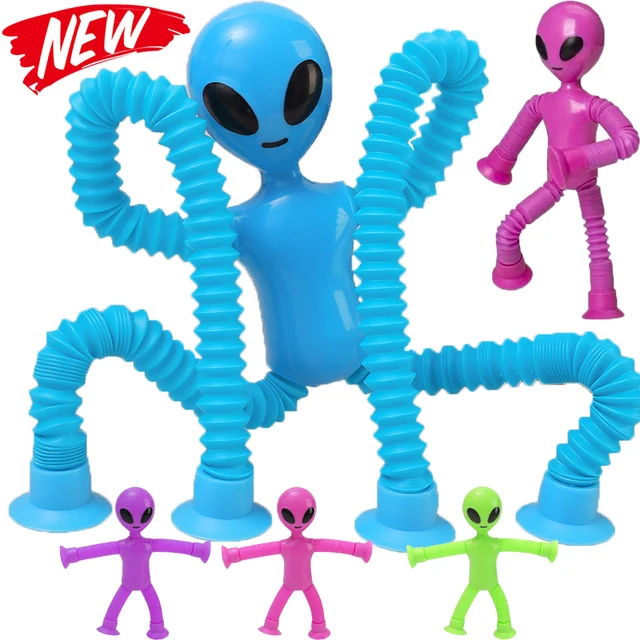 Funny Telescopic Alien Suction Cup Toys Kid Children Anti-stress ...