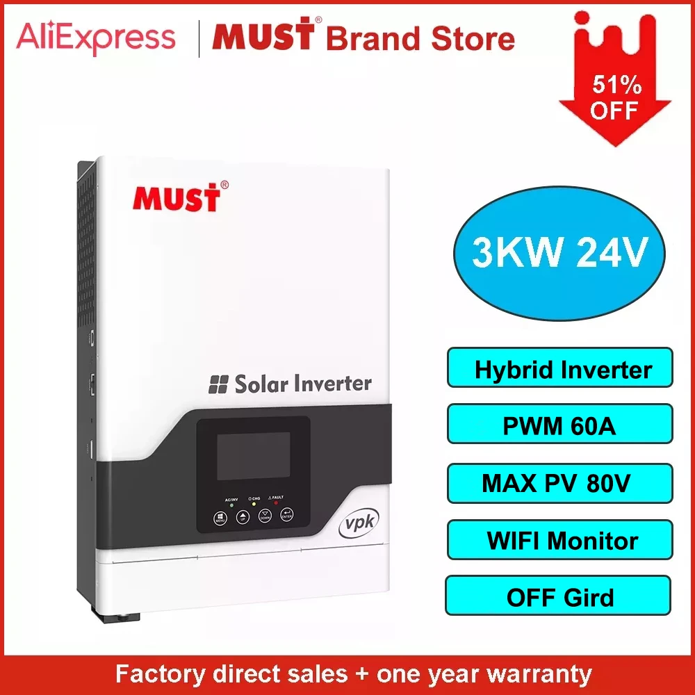 24v Grid Solar Inverter | Must Power Solar Inverter | 24v Home Solar ...
