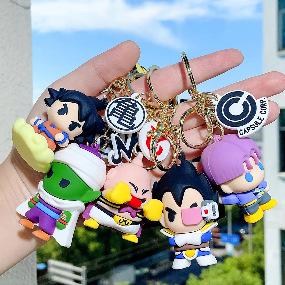 Dragon Ball Z Keychain PVC Silicone Anime Figure Keyring Trunks Son ...