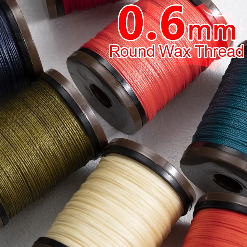 Round-Waxed-Thread-0-6mm-Diameter-for-Leather-Craft-Polyester-Cord-Wax ...