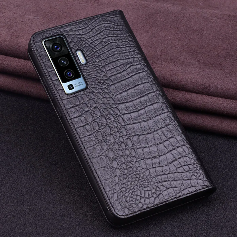 Genuine Leather Wallet Cover Business Phone Case For Vivo X50 Pro Case ...