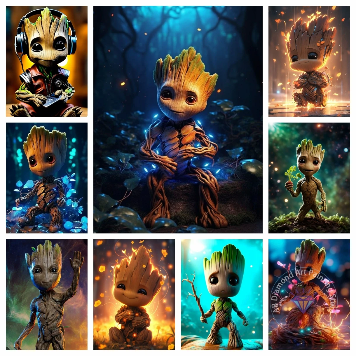 Guardians of the Galaxy Groot AB Diamond Painting Kit 5D DIY Diamond ...