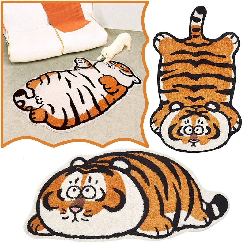 Cartoon-Tiger-Rug-Non-Slip-Bedside-Carpet-Absorbent-Bathroom-Mat ...
