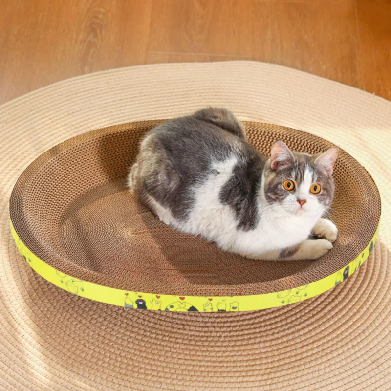 Round Oval Cat Scratching Paper Pads Cat Scratching Board Training Paw ...