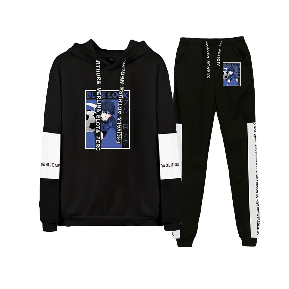 New Hoodie Blue Lock Two Piece Set Unisex Tracksuit Hoodie+sweatpants ...