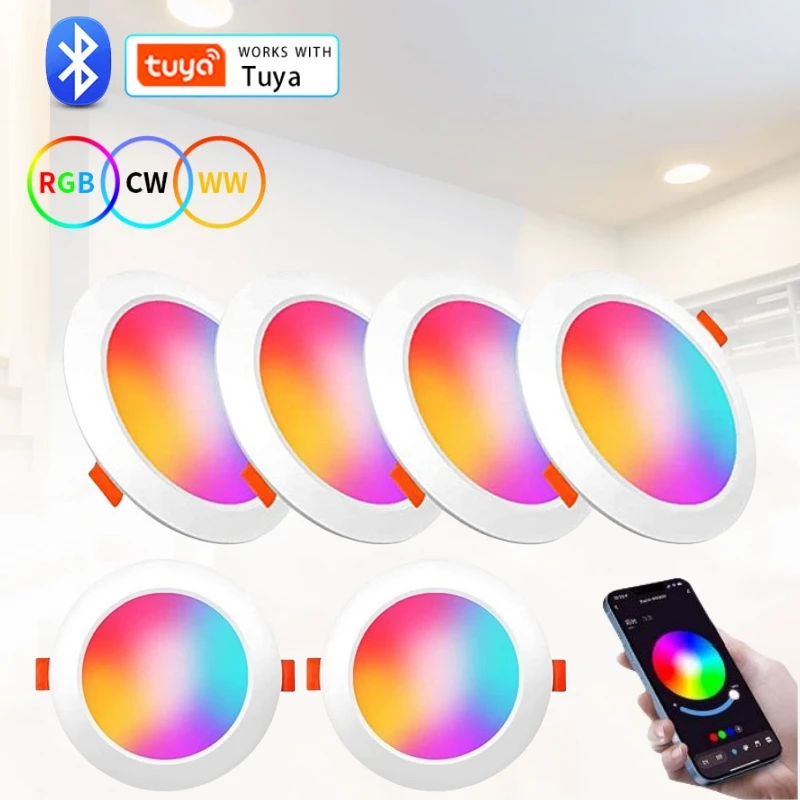 Tuya-Smart-LED-Downlight-Bluetooth-Recessed-Led-Spot-Lights-10-15W-AC85 ...