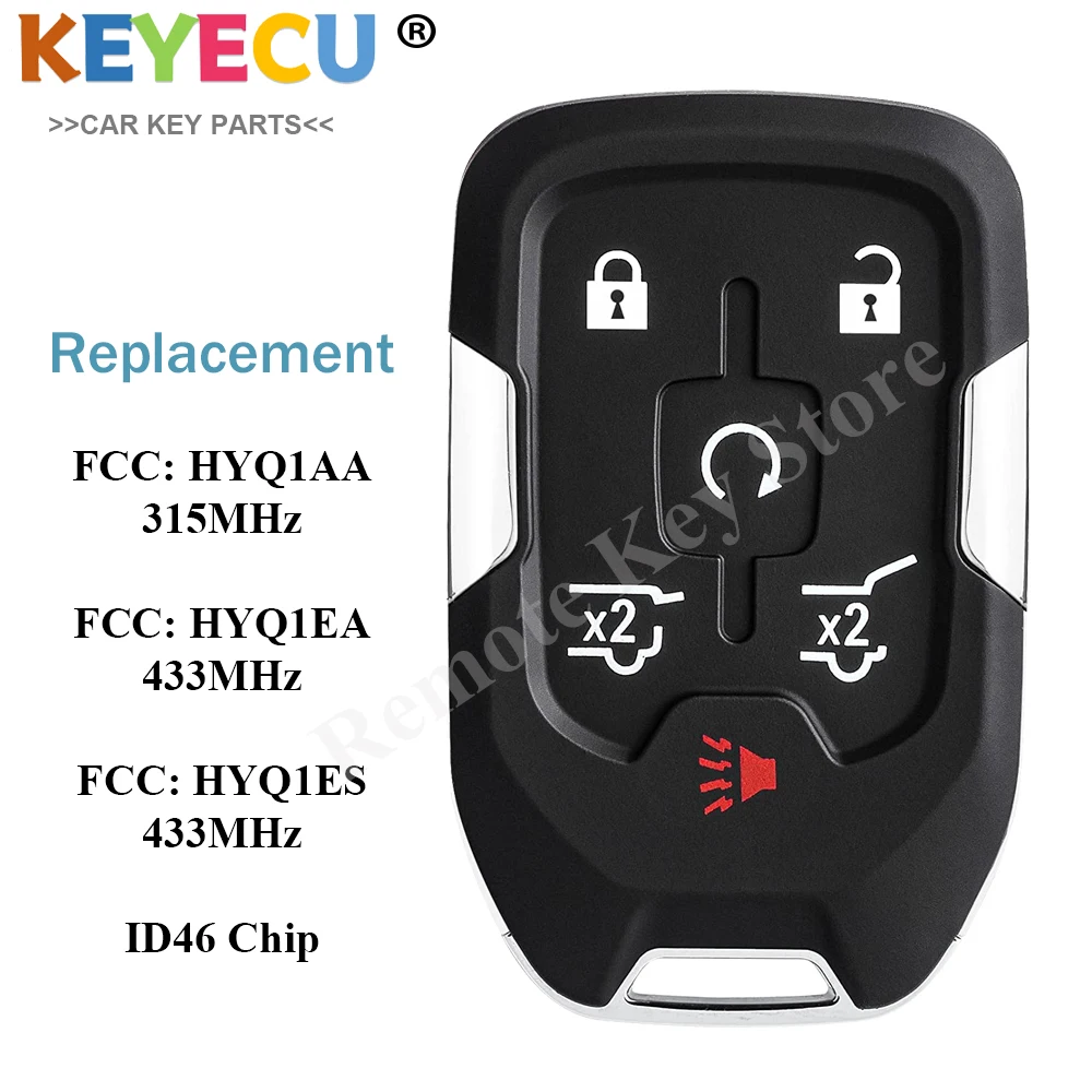 315MHz / 433MHz HYQ1AA HYQ1AS HYQ1ES HYQ1EA Smart Remote Key Fob 6 ...
