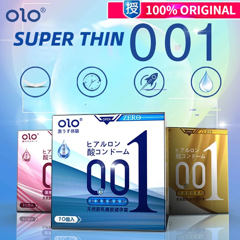 Olo Ultra-thin 001 Hyaluronic Acid Condom Durable Condom Japanese Adult Sex Toys Lasting Sex ...