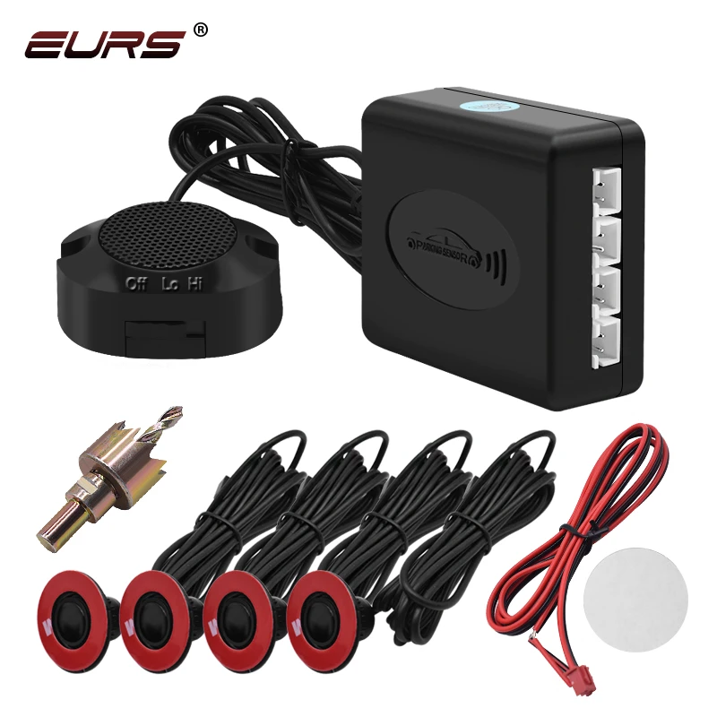 4 Sensors Car Parking Sensor Kit Reverse Backup Radar Sound Alarm ...
