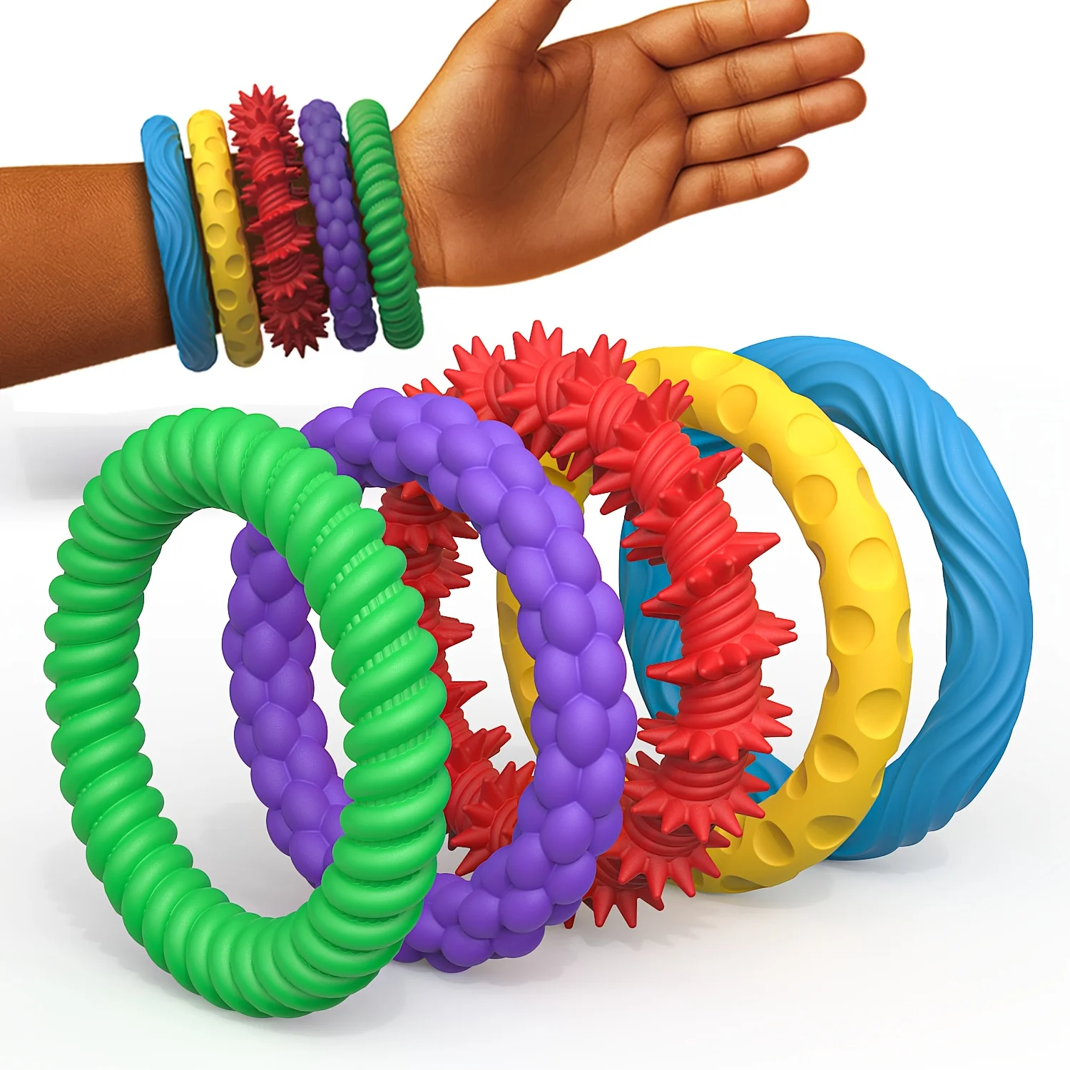 5PCS Autism Bracelet Sensory Fidget Toys for Kids Adults Pack Autism ...