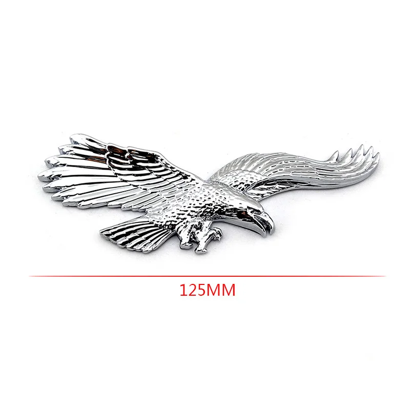 3D Chrome Color 120mm Flying Eagle Car Stickers Logos Emblem Decal