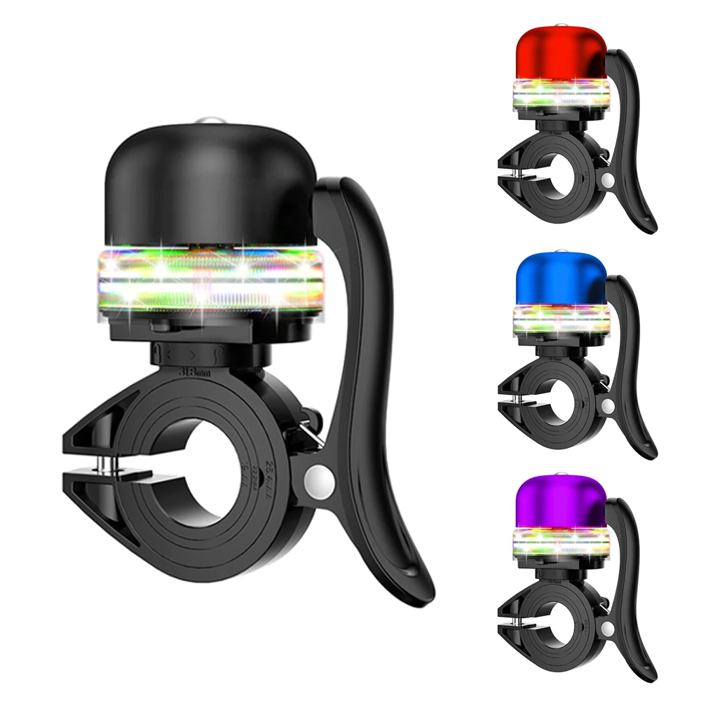 RGEEK Chargeable LED Bicycle Bell Aluminum Alloy MTB Bike Safety ...