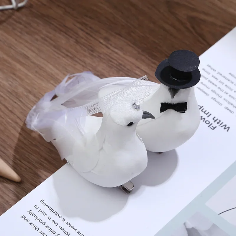 1-Pair-Artificial-White-Couple-Pigeon-Plastic-Feather-Love-Peace-Doves ...
