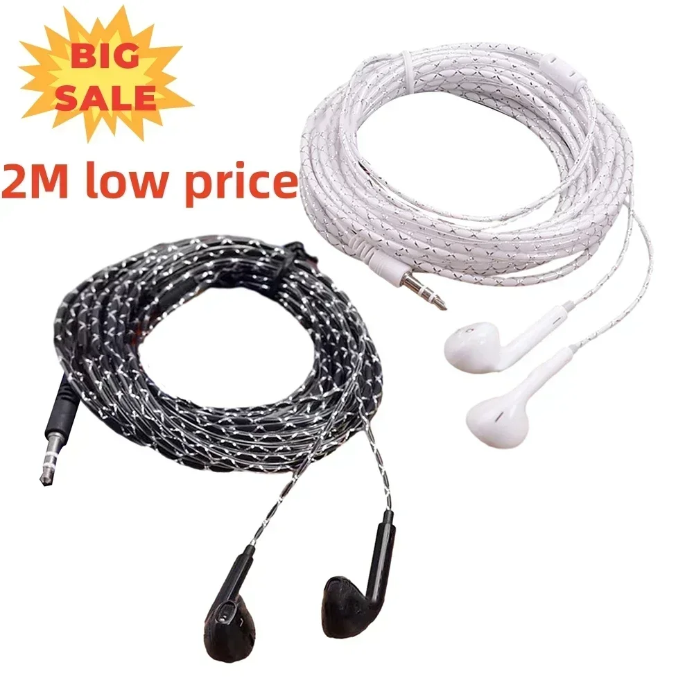 Extended-Cord-Headphones-Broadcast-Sound-Card-Recording-Bass-Earbuds ...