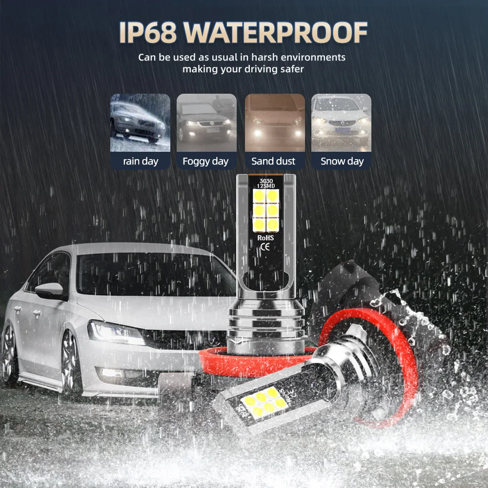 2 шт. светодиодные передние противотуманные фары автомобиля Blub Canbus ...