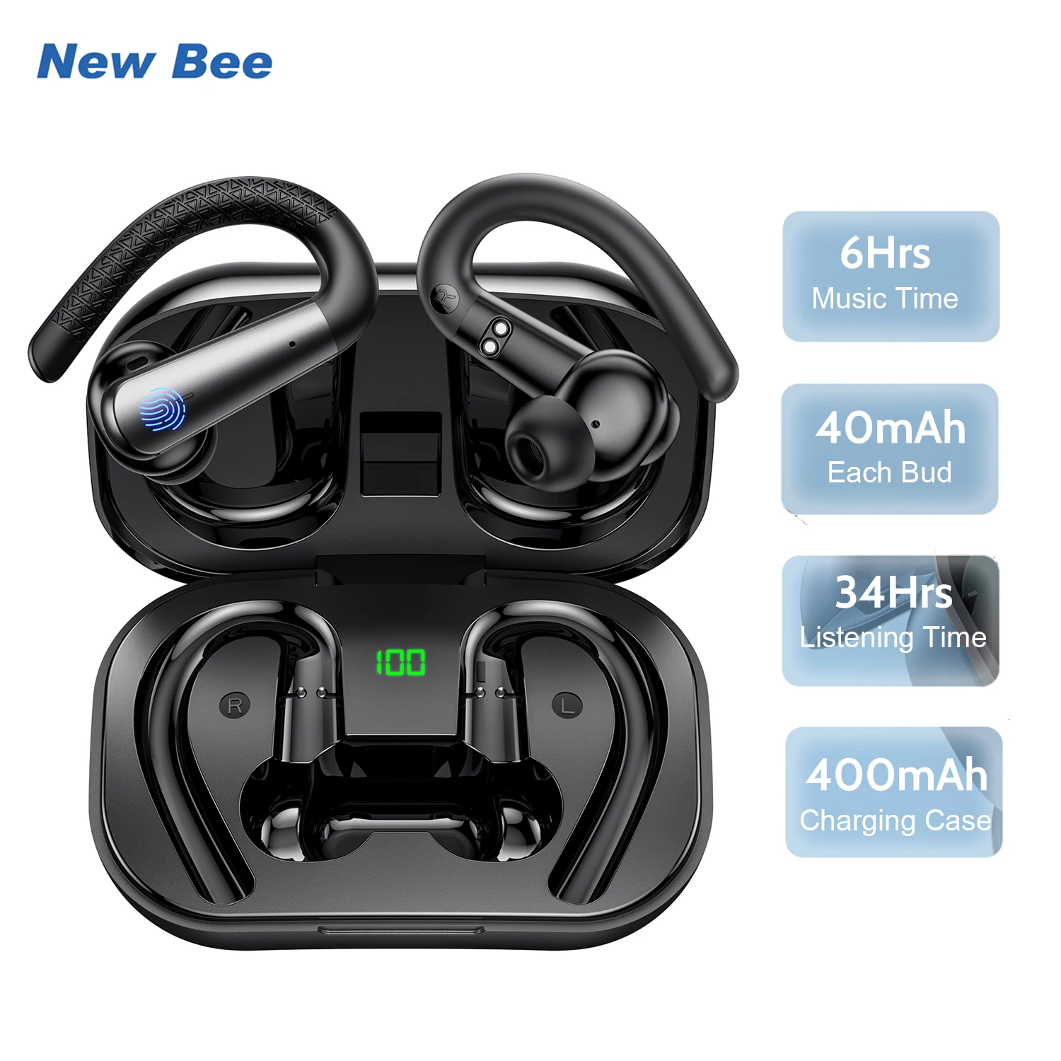 New Bee X13 Wireless TWS Earbuds Sport Bluetooth Headset 40Hrs ...