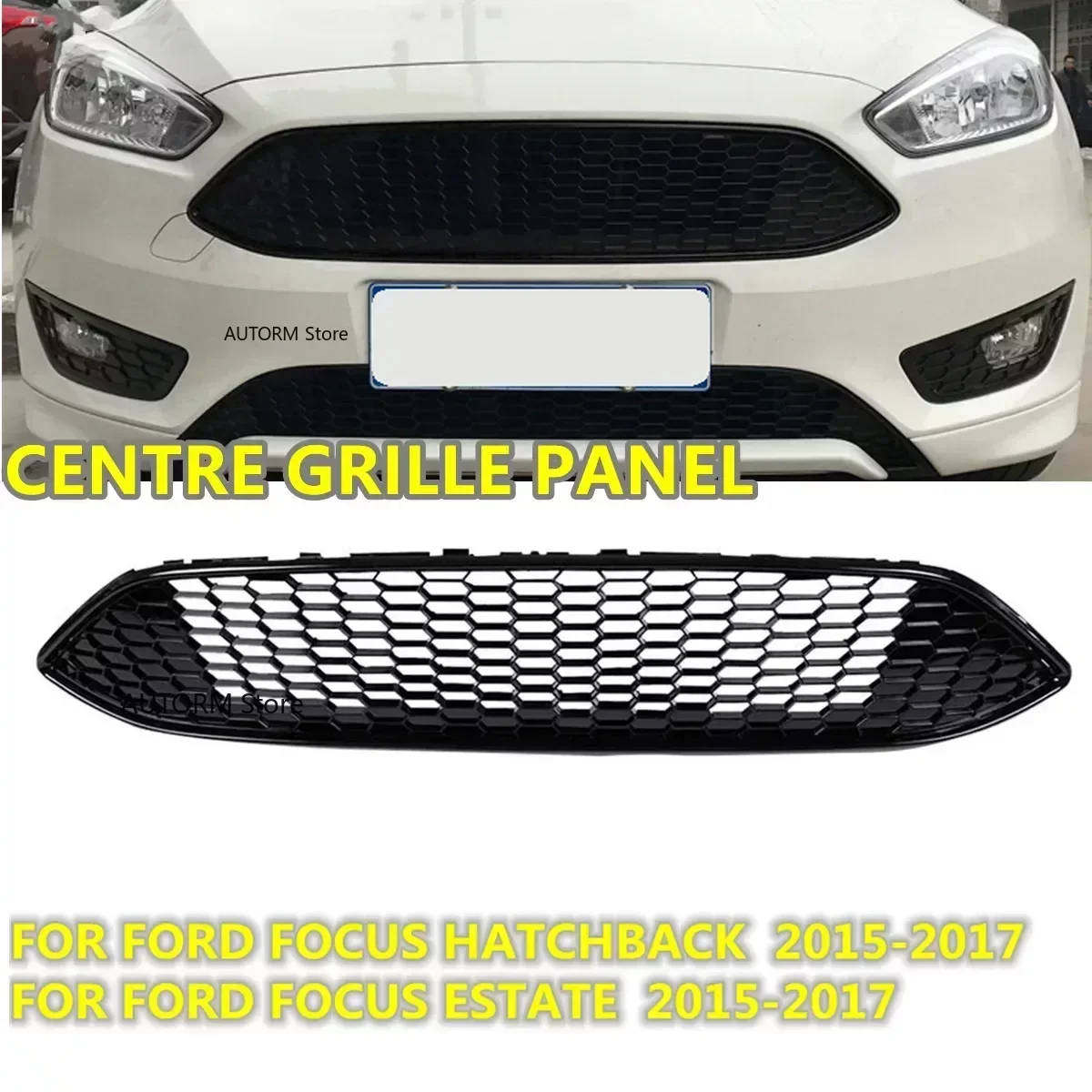 그릴망 자동차 Rm Car 벌집 메쉬 프론트 범퍼 레이싱 그릴 어퍼 센터 패널 포드 포커스 티몬
