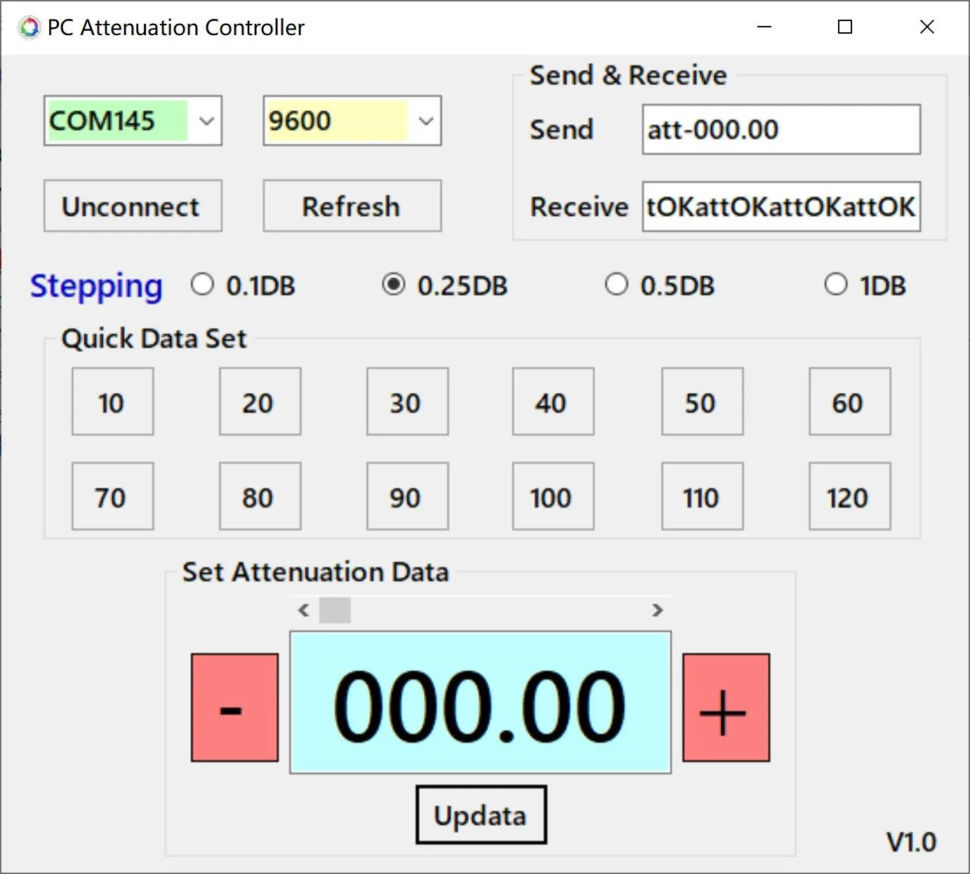 LF-3GHZ-120DB Bidirectional RF Numerical Control Attenuator 0.25DB St ...