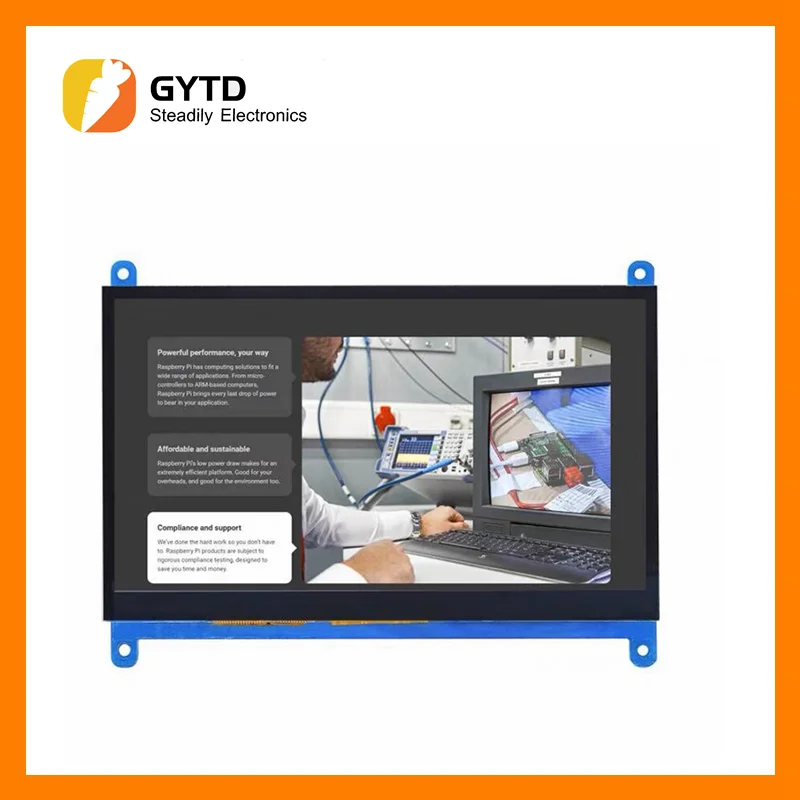 Pantalla táctil LCD de 7 pulgadas, compatible con HDMI, resolución de 1024x600, compatible con ...