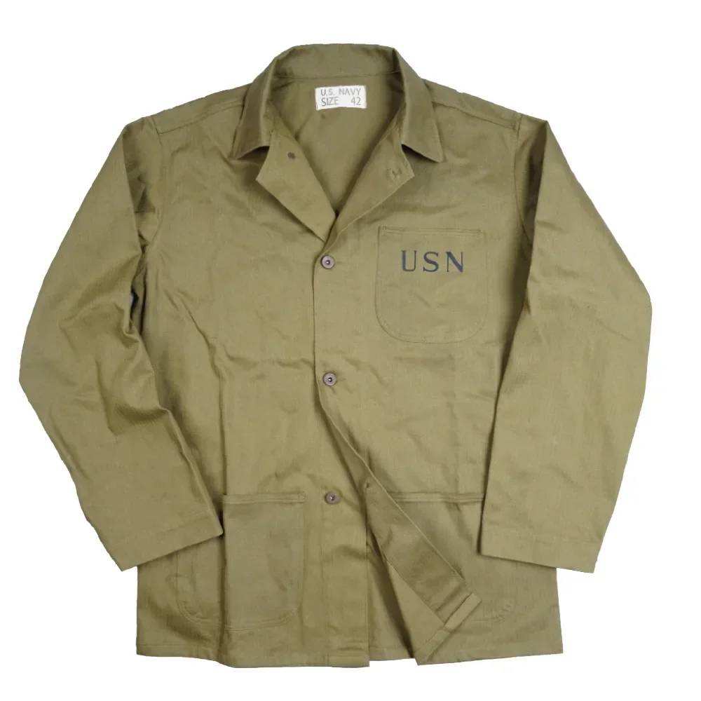 World-War-II-US-Navy-HBT-USN-Jacket-Replica-Army-Plywood-Suit-Khaki ...