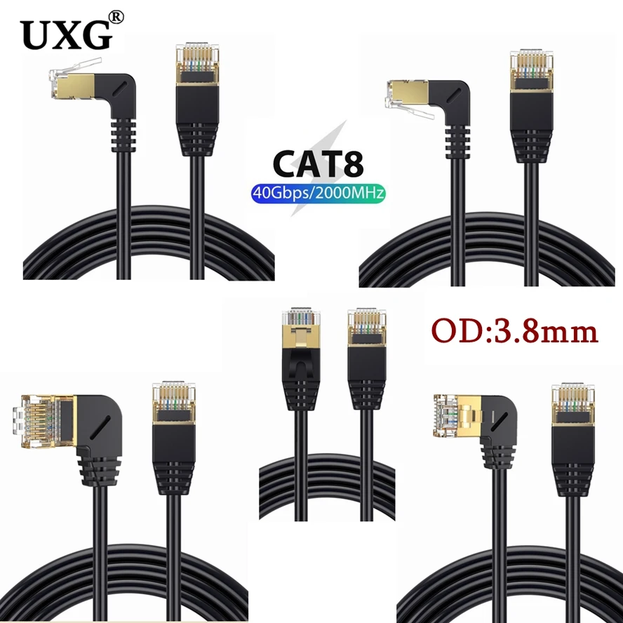 90 Degree Ethernet Cable Cat 8 | Cat 8 Ethernet Cable Angle - Cat8 ...