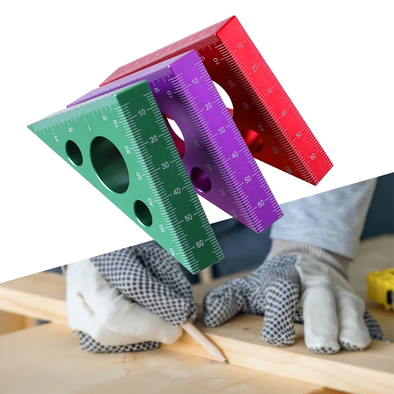 Right-Angle-Ruler-45-90-Degree-Small-Aluminum-Alloy-Triangle-Ruler-with ...