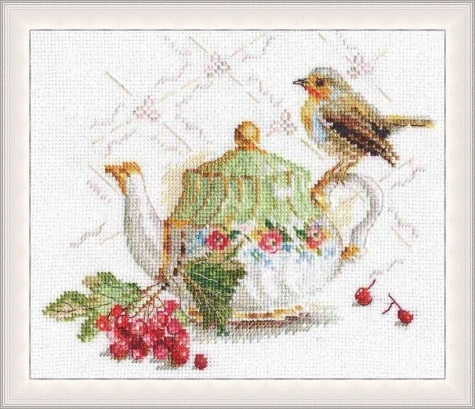 alisa 5-19 bird on teapot 30-27 Embroidery,DIY 14CT Unprinted Arts ...