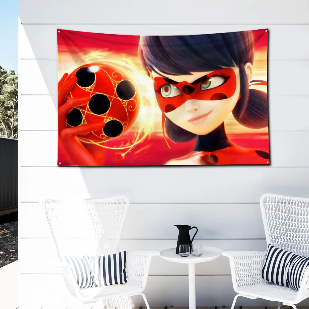 3x5-Ft-Superhero-Ladybug-Girl-Flag-Polyester-Digital-Printing-Banner ...