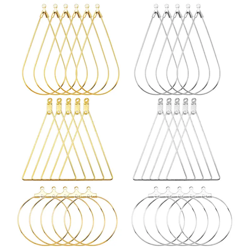 Triangle Earring Hoops Round Ear Rings Teardrop Beading Hoop Earring ...