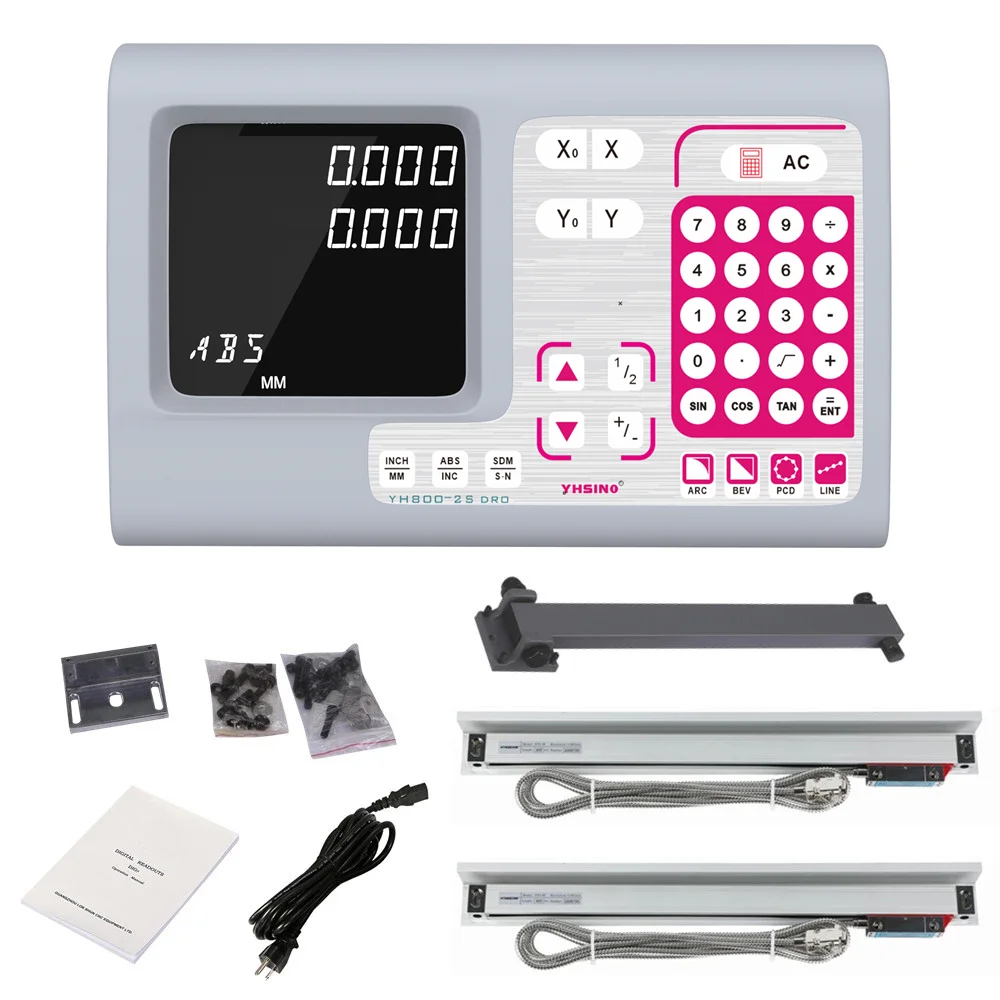 Yh800-2s 2 Axis Milling Lathe Grider Dro Digital Readout Display And 2pcs Optical Encoder ...