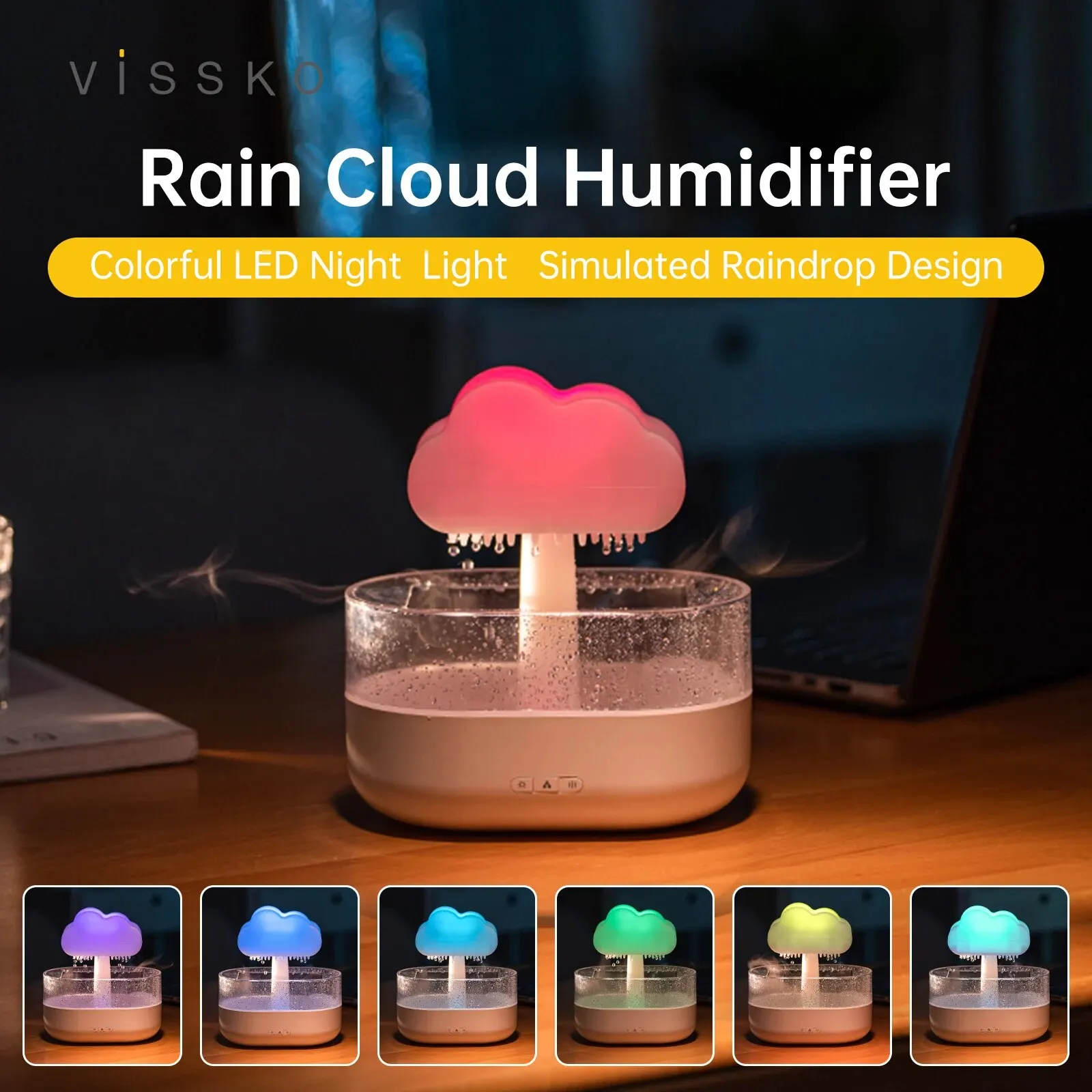 Rain-Cloud-Humidifier-200ML-Essential-Oils-Aroma-Diffuser-With-Water ...